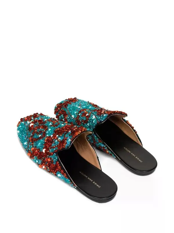 Dries Van Noten Sequin-embellished Slippers