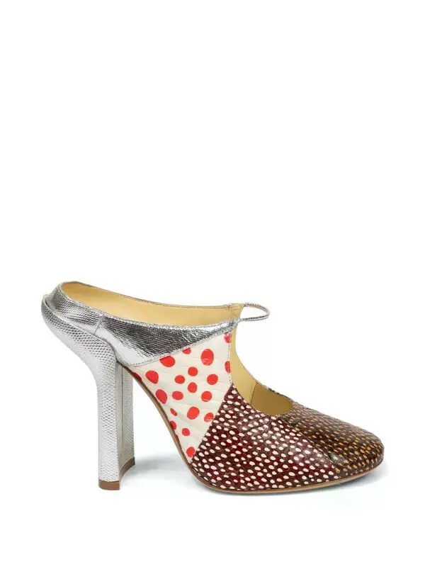 Dries Van Noten Patchwork Heeled Mules - Silver