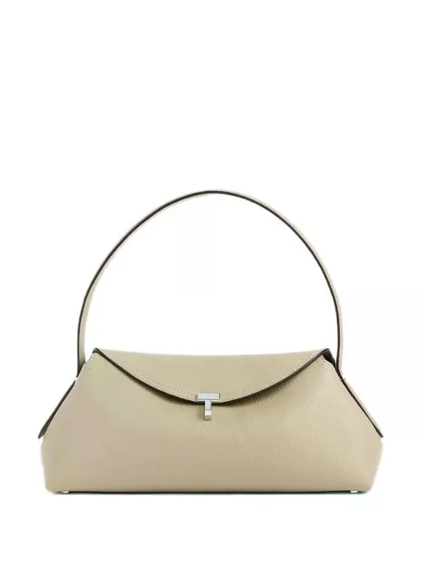 TOTEME Medium T-lock Grained-leather Shoulder Bag - Neutrals