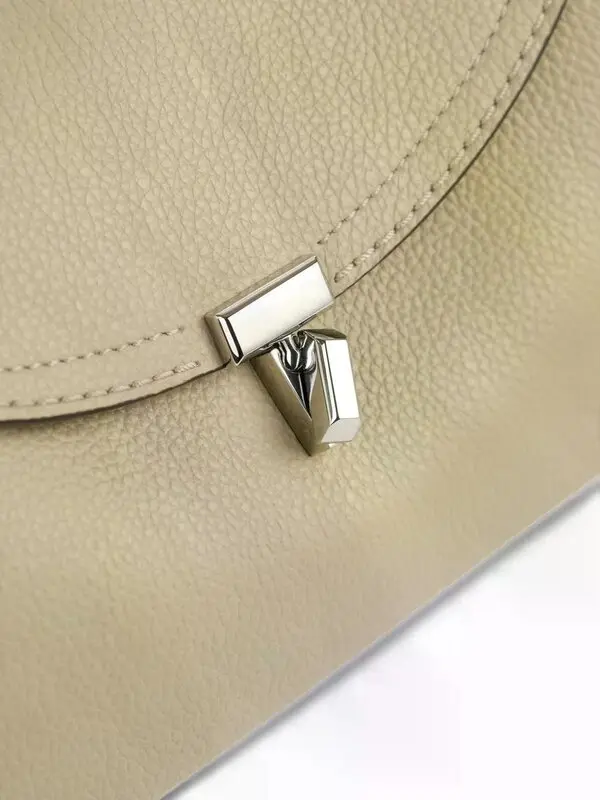 TOTEME Medium T-lock Grained-leather Shoulder Bag - Neutrals