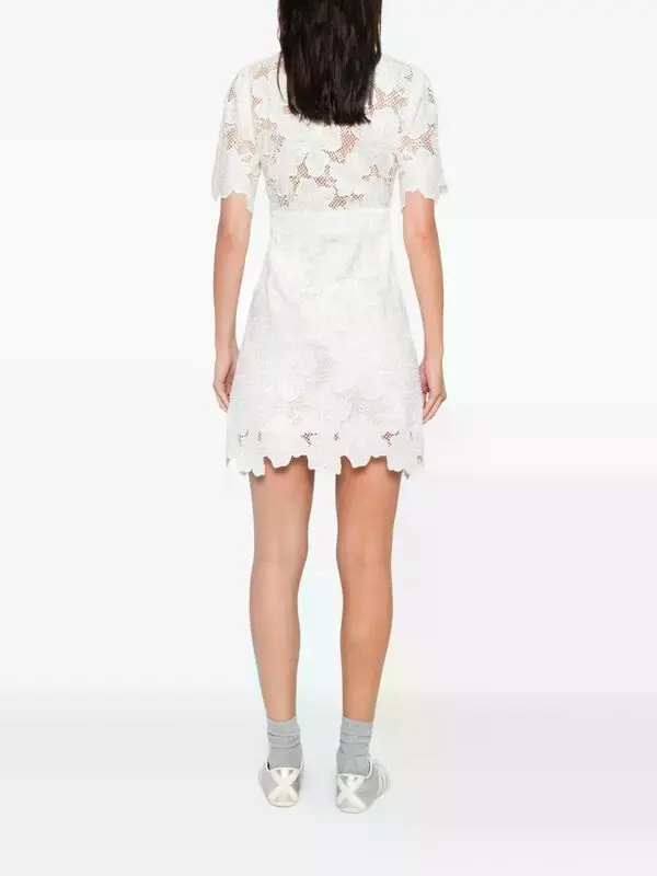 sandro mini dress with lace detail Sandro Emila Lace Detail Puff Sleeve Minidress In Black