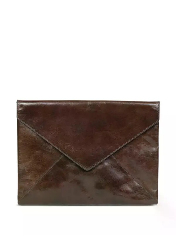 Dries Van Noten Leather Clutch - Brown
