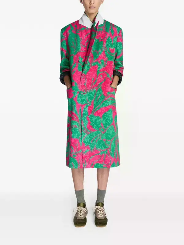 Dries Van Noten Floral-print Double-breasted Coat