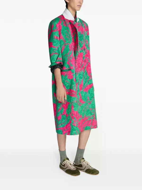 Dries Van Noten Floral-print Double-breasted Coat