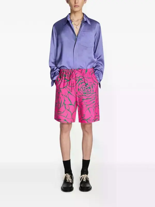 Dries Van Noten Floral-print Shorts - Pink