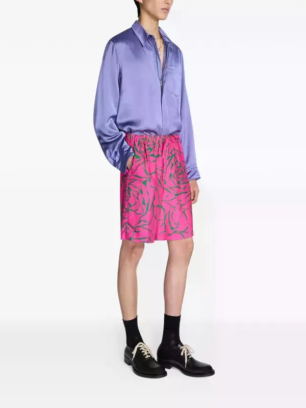 Dries Van Noten Floral-print Shorts - Pink