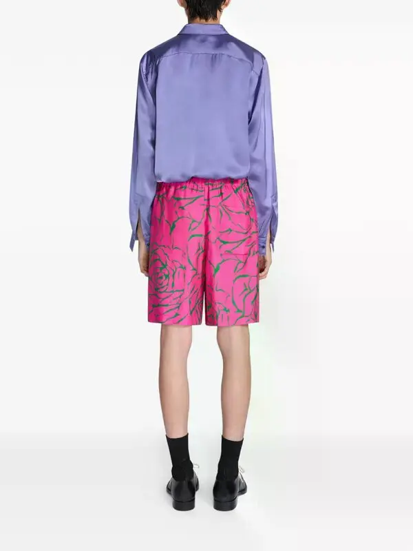 Dries Van Noten Floral-print Shorts - Pink
