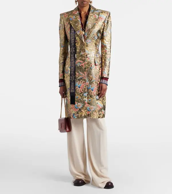 Etro Printed Lame Coat