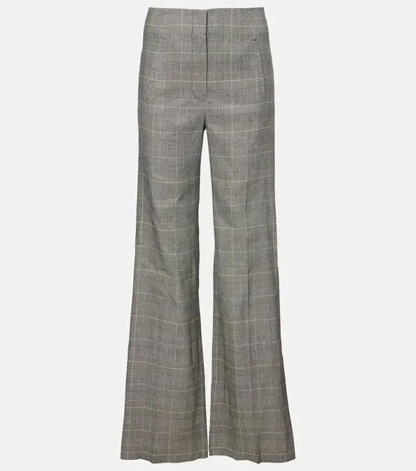 Veronica Beard Jude Checked Wide-leg Pants