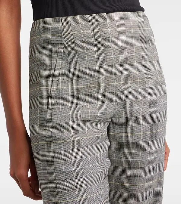 Veronica Beard Jude Checked Wide-leg Pants