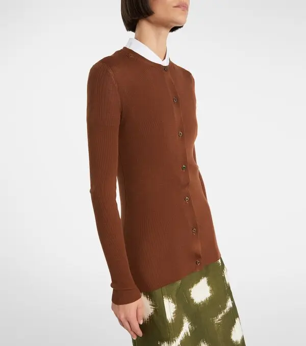 Prada Virgin Wool Buttoned Cardigan - Brown