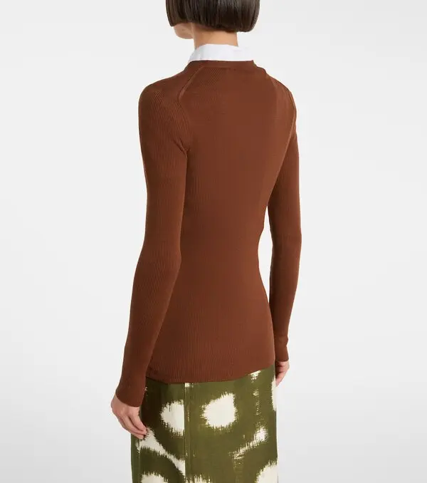 Prada Virgin Wool Buttoned Cardigan - Brown