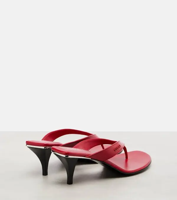 Gucci Vittoria Leather Thong Sandals