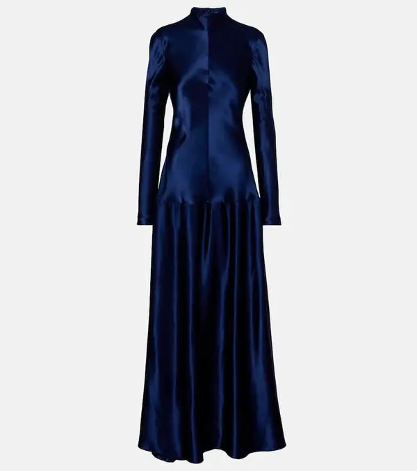 FFORME Satin Maxi Dress - Blue