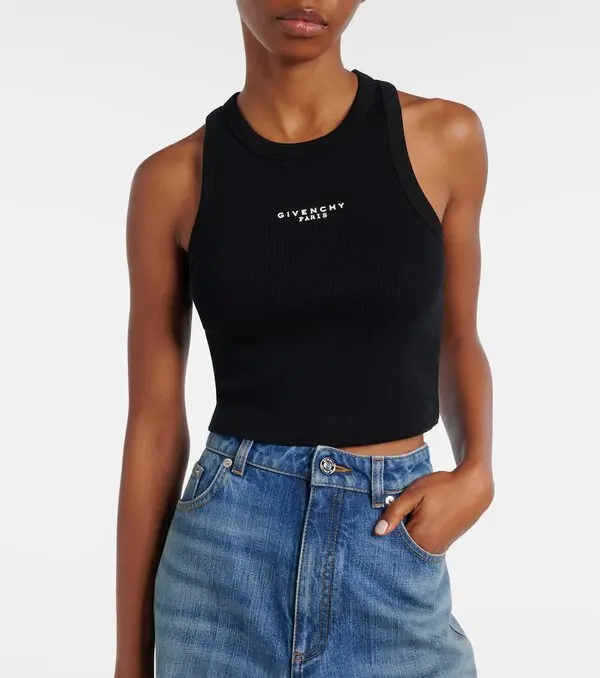 Givenchy Cropped Logo Cotton Tank Top