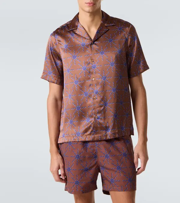 Frescobol Carioca Roberto Silk Shirt - Brown