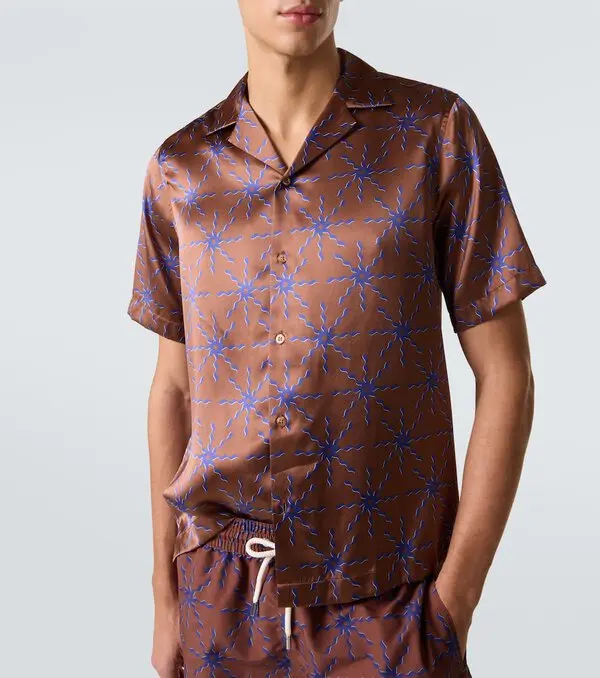 Frescobol Carioca Roberto Silk Shirt - Brown