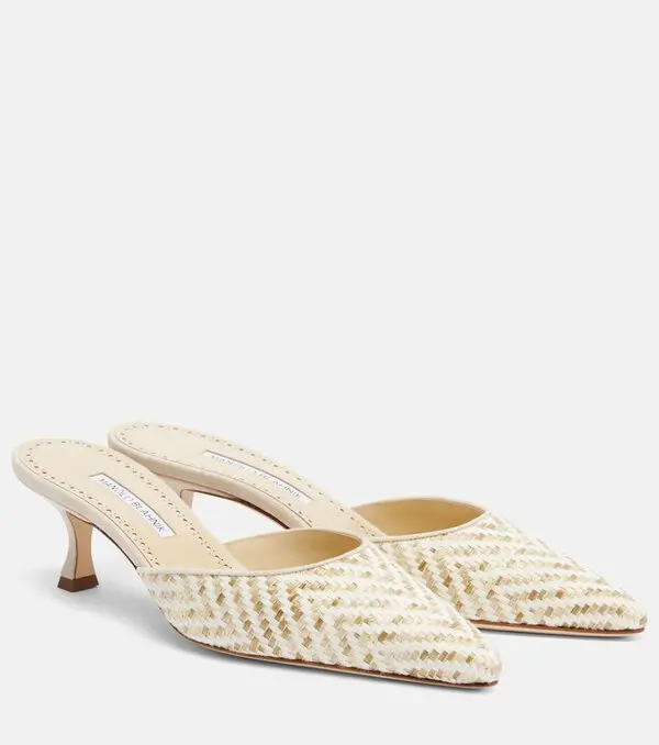 Manolo Blahnik Carolyne Woven Mules