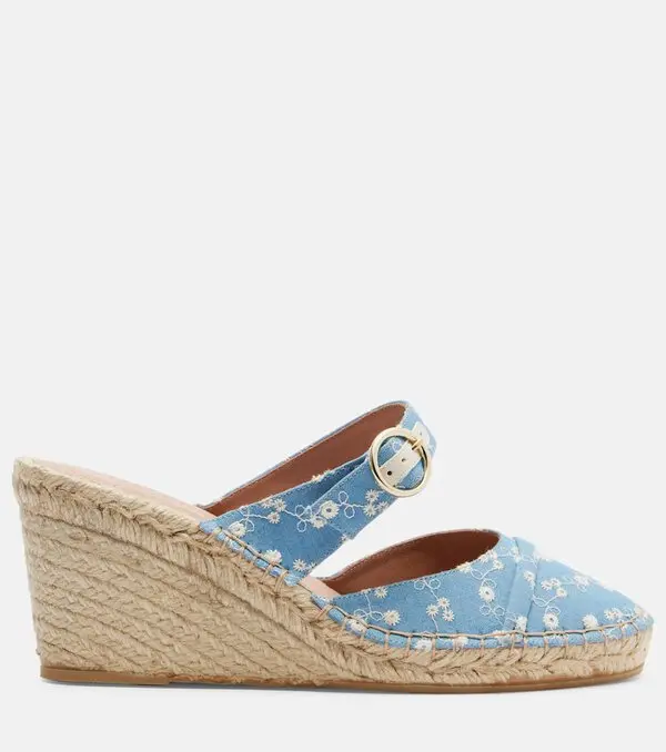 MALONE SOULIERS Farah Denim Espadrille Wedges