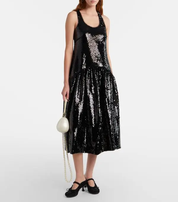 Simone Rocha Sequined Cocktail Dress - Black