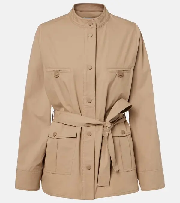 YVES SALOMON Belted Cotton Jacket - Beige