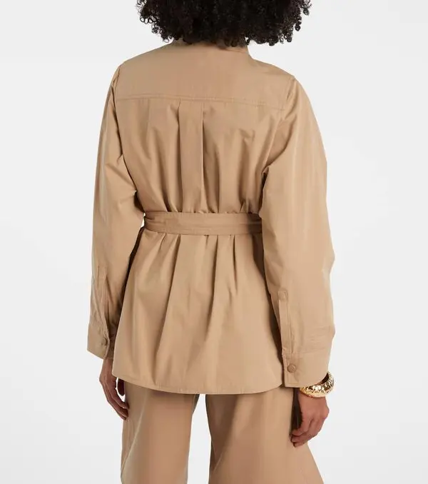 YVES SALOMON Belted Cotton Jacket - Beige