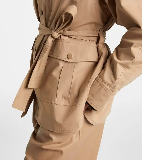 YVES SALOMON Belted Cotton Jacket - Beige