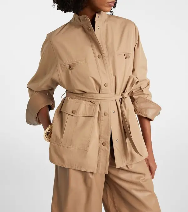YVES SALOMON Belted Cotton Jacket - Beige