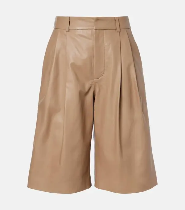 YVES SALOMON Leather Bermuda Shorts