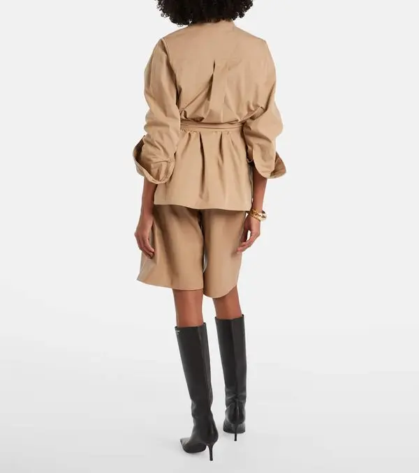 YVES SALOMON Leather Bermuda Shorts