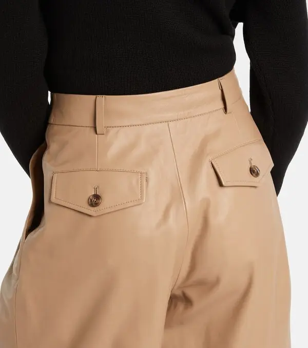 YVES SALOMON Leather Bermuda Shorts