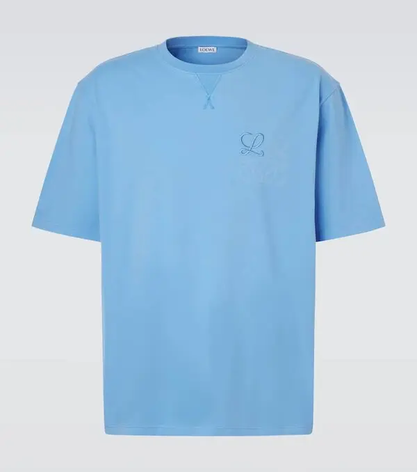 Loewe Anagram Cotton Jersey T-shirt - Blue