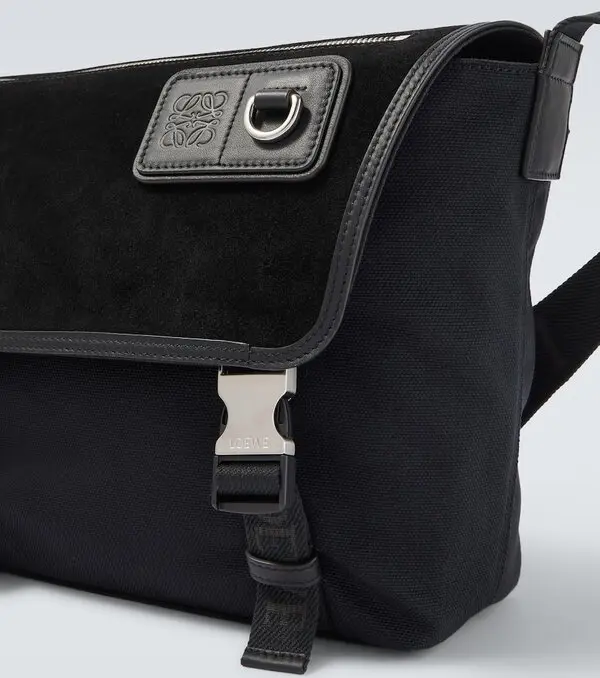 Loewe Medium Canvas And Suede Messenger Bag
