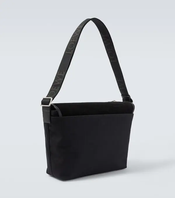 Loewe Medium Canvas And Suede Messenger Bag