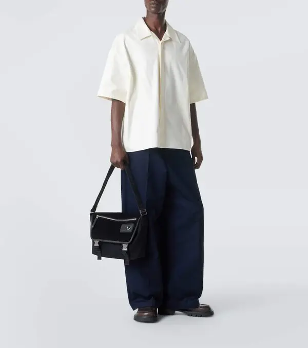 Loewe Medium Canvas And Suede Messenger Bag