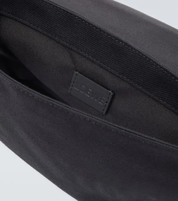 Loewe Canvas And Suede Messenger Bag - Black