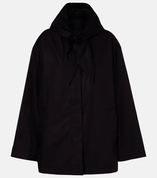TOTEME Scarf-detailed Cotton Jacket - Black