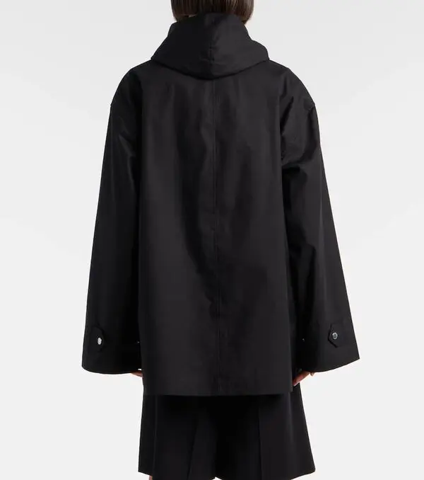 TOTEME Scarf-detailed Cotton Jacket - Black
