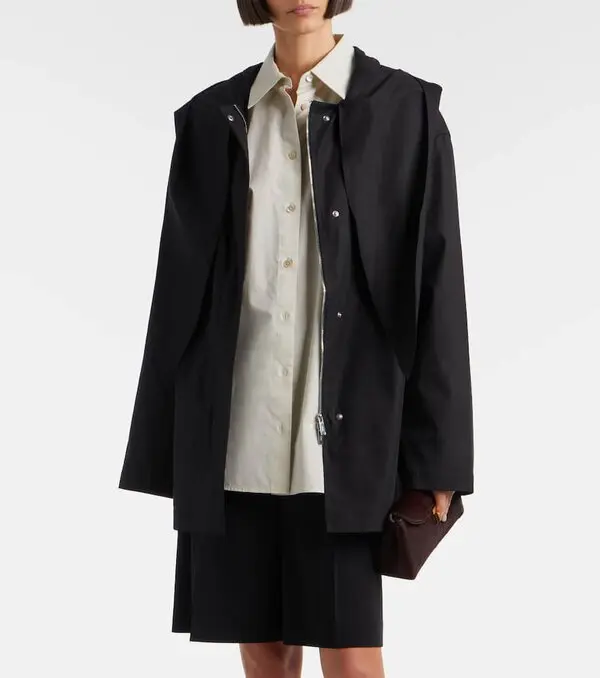 TOTEME Scarf-detailed Cotton Jacket - Black