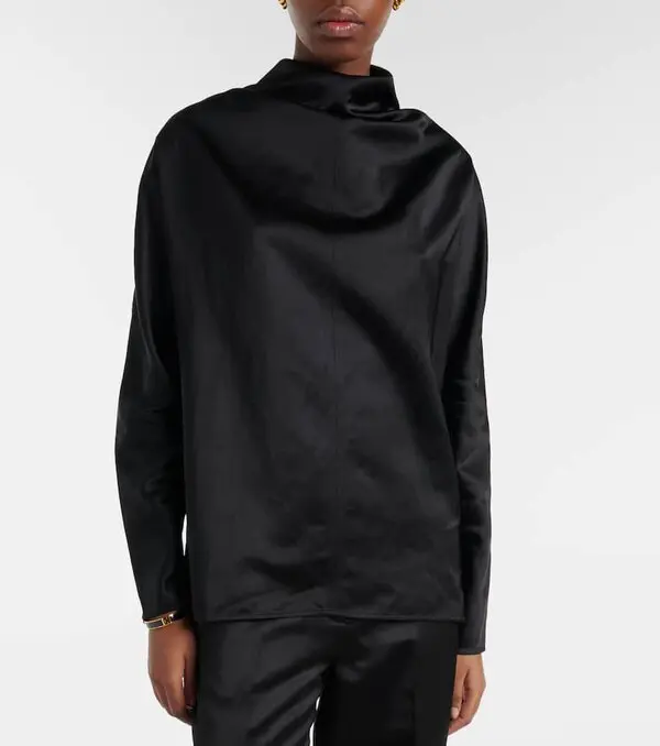 TOTEME Draped Satin Blouse