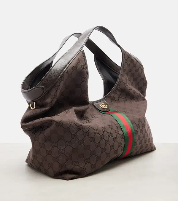 Gucci Large Gg Canvas Tote Bag - Brown