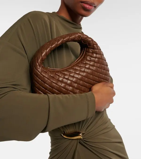 Bottega Veneta Baby Veneta Leather Top-handle Bag - Brown