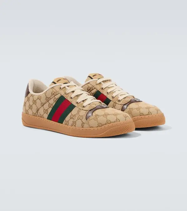 Gucci Screener Gg Canvas Sneakers - Brown
