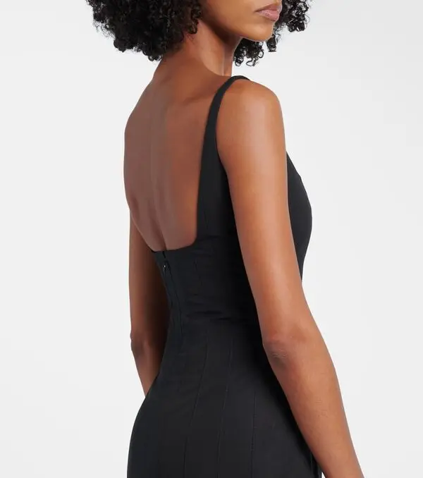 Jacquemus Agave Cotton Poplin Midi Dress - Black