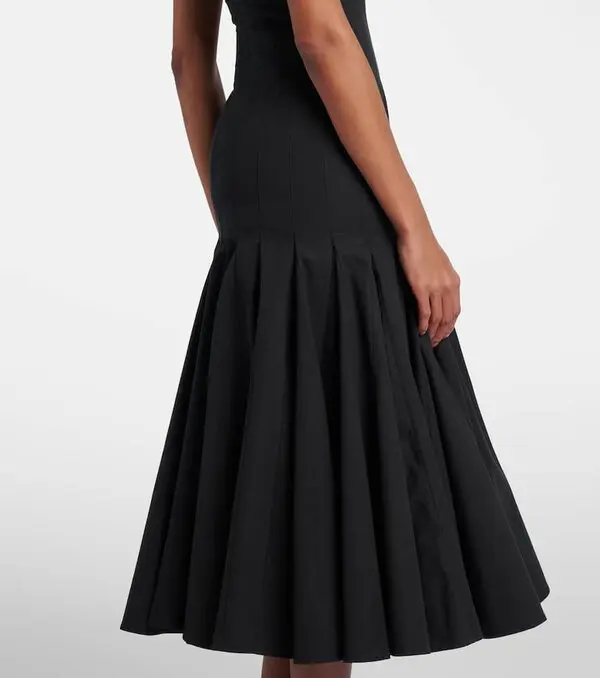 Jacquemus Agave Cotton Poplin Midi Dress - Black
