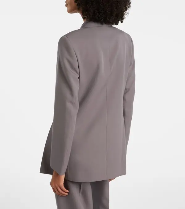 JIL SANDER Double-breasted Wool Gabardine Blazer - Grey