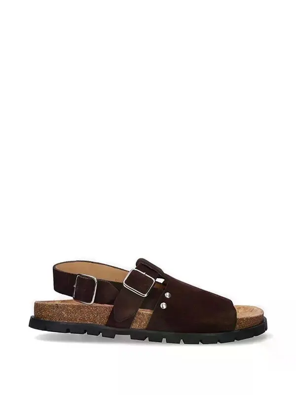 A.p.c. Suede Flat Sandals With Buckle Fastening