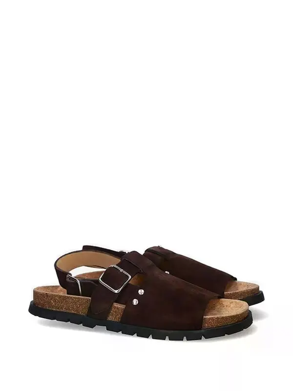 A.p.c. Suede Flat Sandals With Buckle Fastening