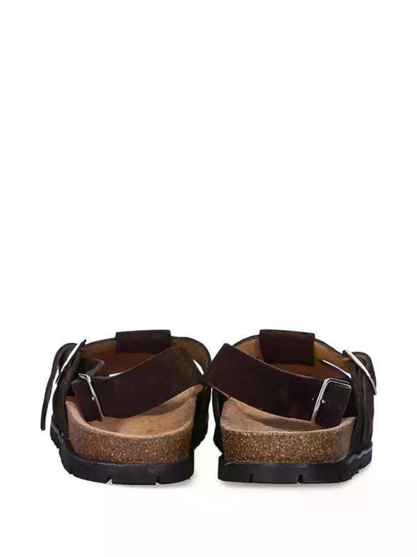 A.p.c. Suede Flat Sandals With Buckle Fastening