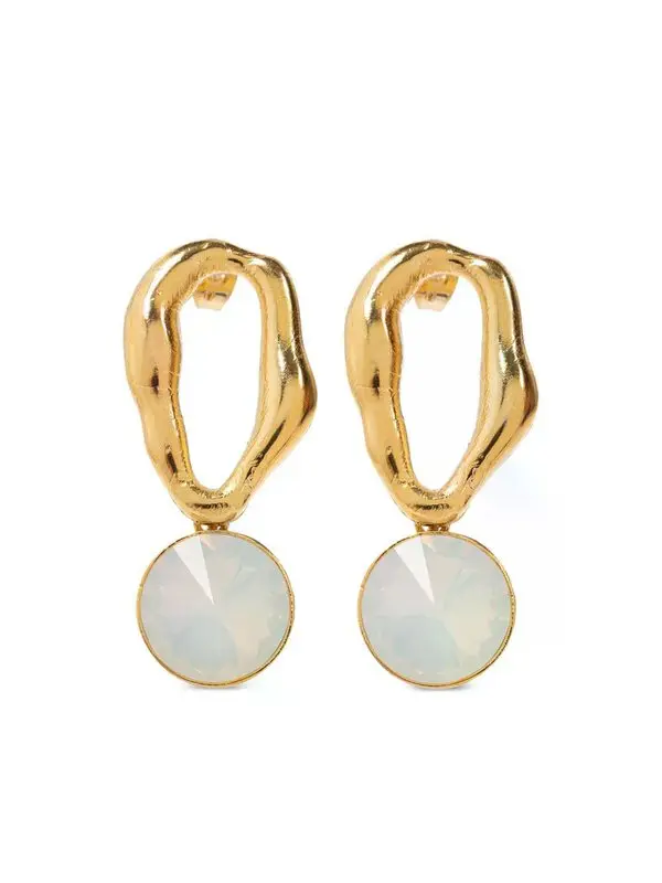 FORTE_FORTE Crystal-embellished Sculpted Dangle Earrings - Gold